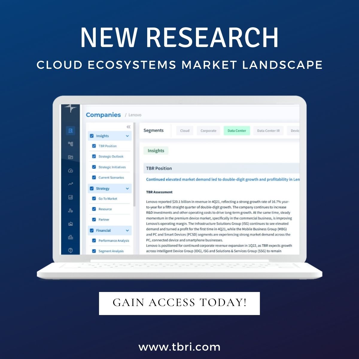 TBR launches semiannual Cloud Ecosystems Market Landscape - TBR