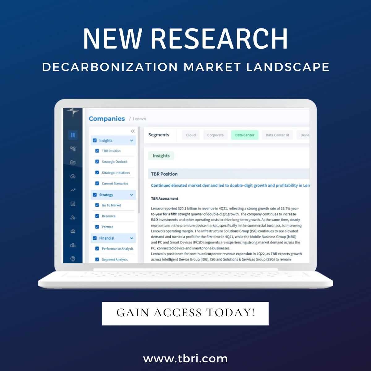 TBR launches Decarbonization Market Landscape - TBR